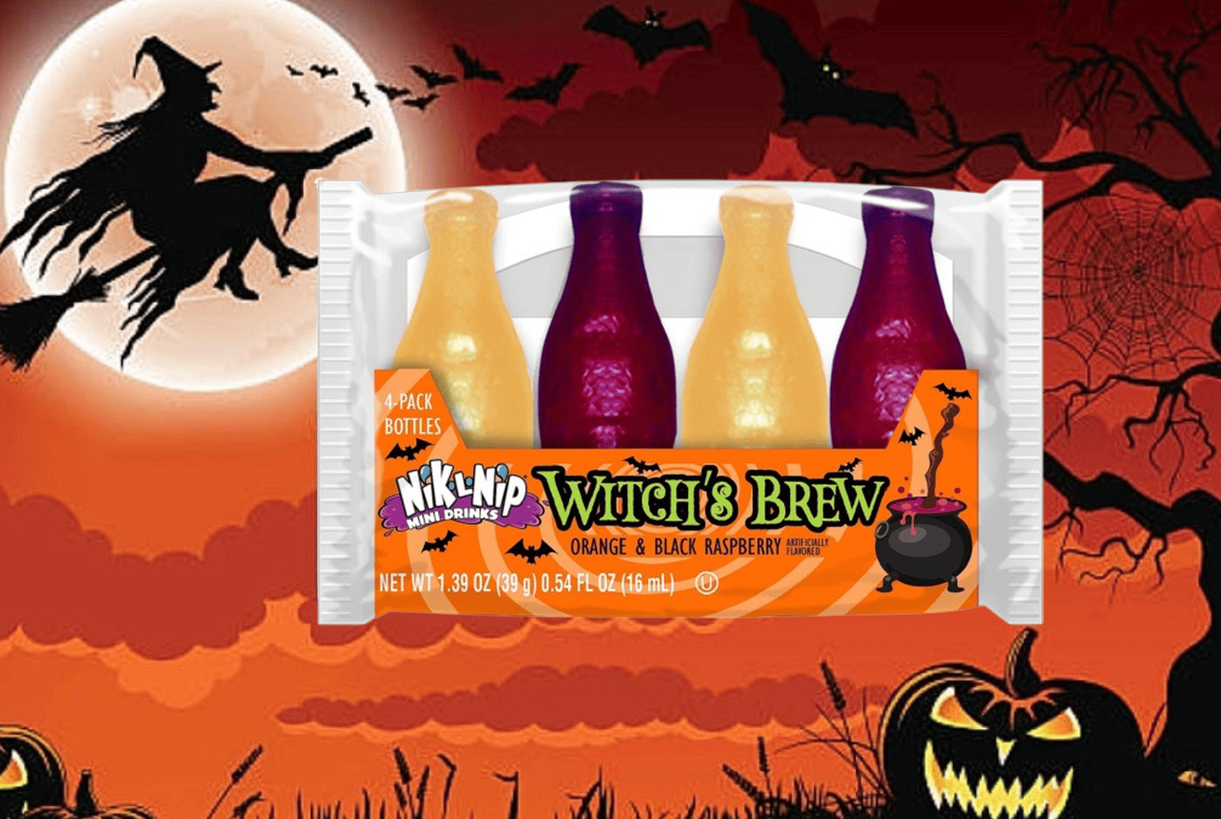 Купити Цукерки Nik-L-Nip Witch's Brew Wax Bottles 4шт, 39г 9478 в ...